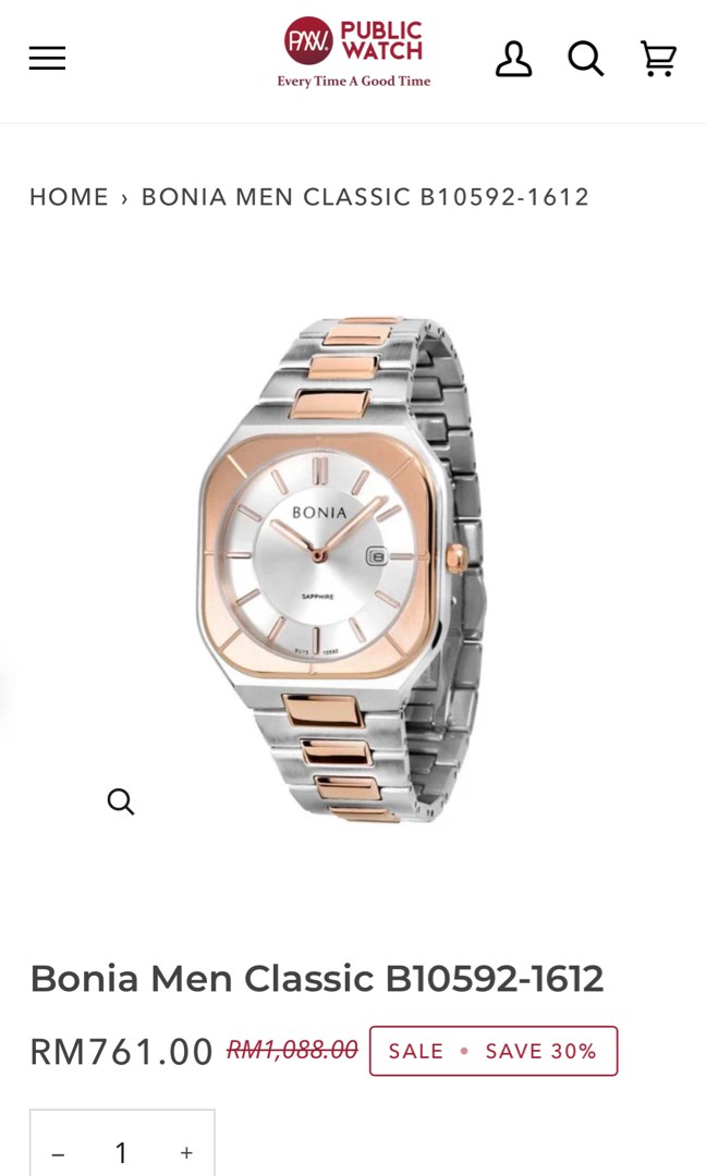 Bonia Men Classic B10592-1692, Men's Fashion, Watches & Accessories ...