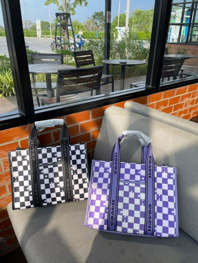 Coach CR101 Smith Tote Bag in Printed Coated Canvas with Checkerboard ...