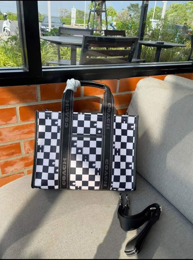 Coach CR101 Smith Tote Bag in Printed Coated Canvas with Checkerboard ...