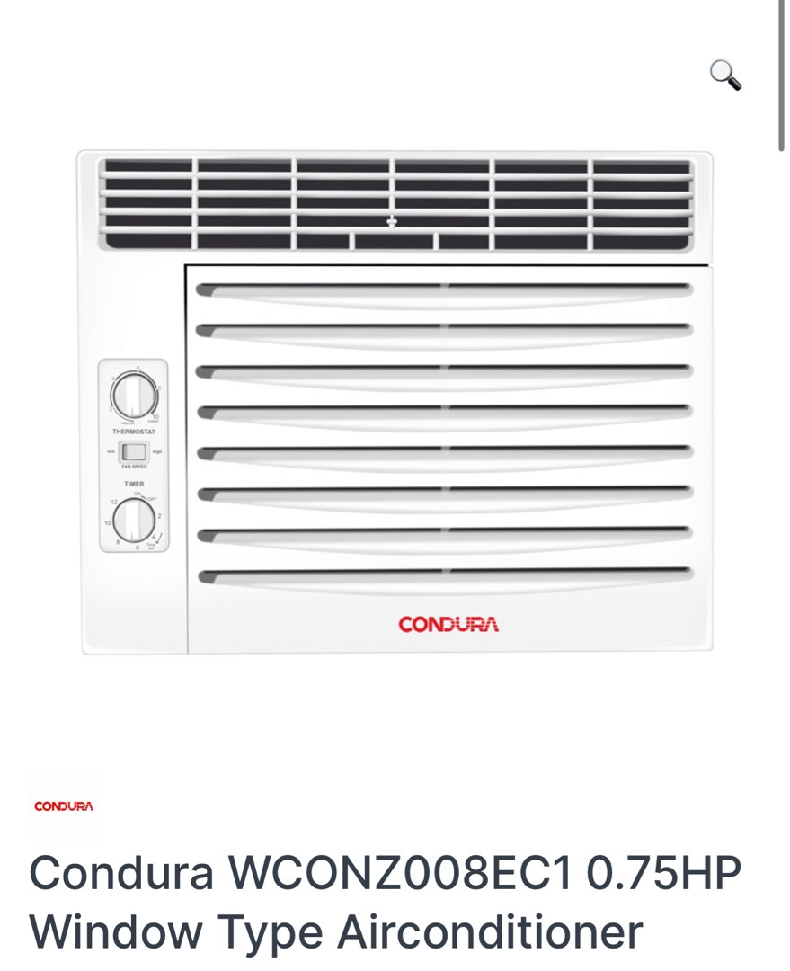 Condura Window Type Aircon 0.75 HP, TV & Home Appliances, Air ...