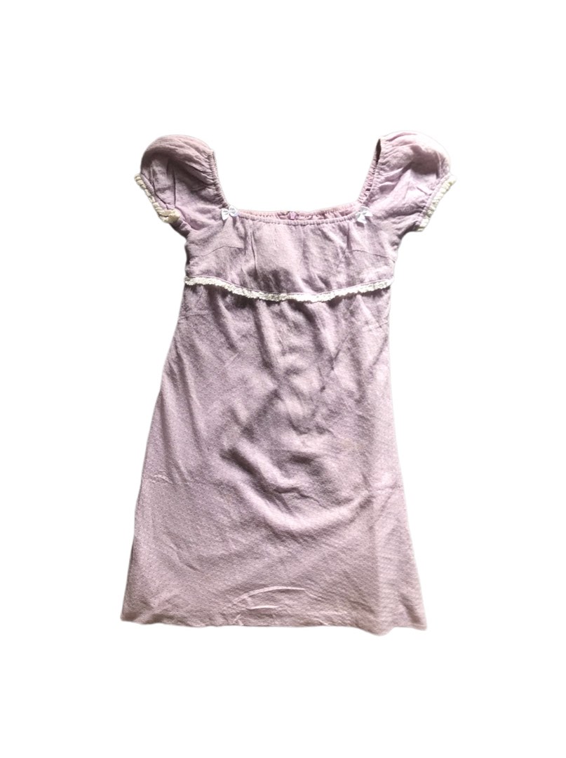 cute coquette cottage core purple milkmaid dress, Fesyen Wanita ...