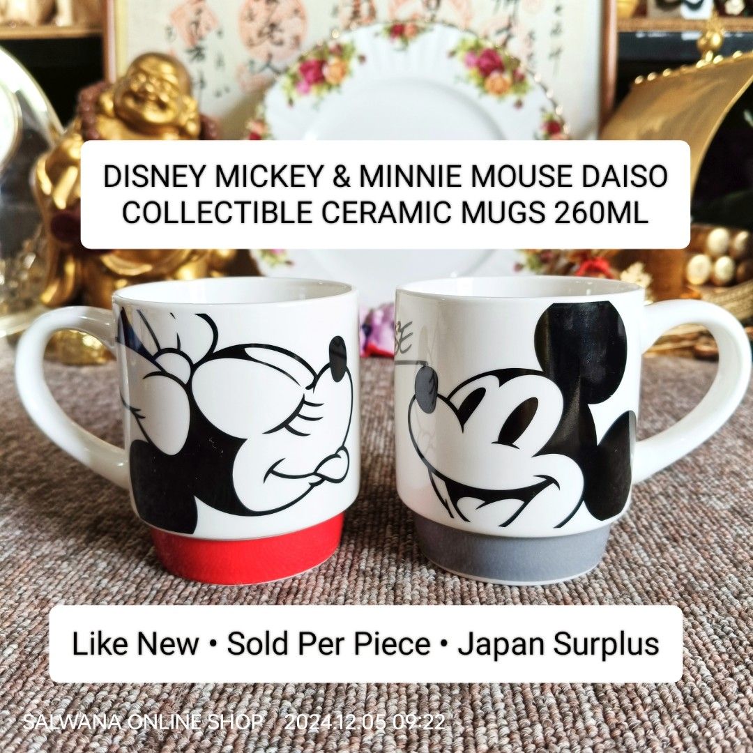 DISNEY MICKEY MINNIE MOUSE DAISO CERAMIC MUG 260ML • SOLD PER PC ...
