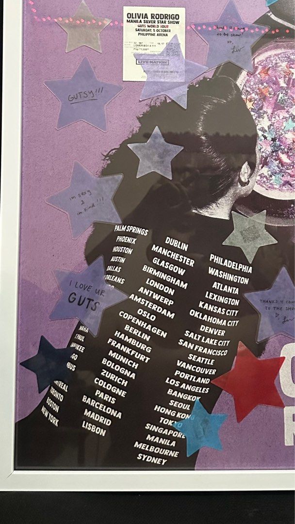 Guts World Tour Official Poster with Frame Included plus Guts Confetti ...