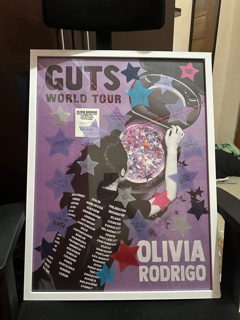 Guts World Tour Official Poster with Frame Included plus Guts Confetti ...