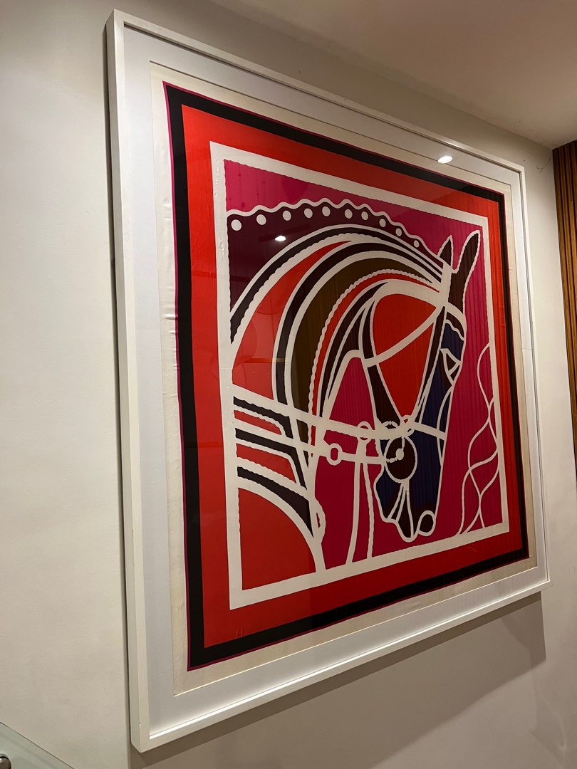 Hermes Scarf w Custom Frame, Hobbies & Toys, Stationary & Craft, Art ...