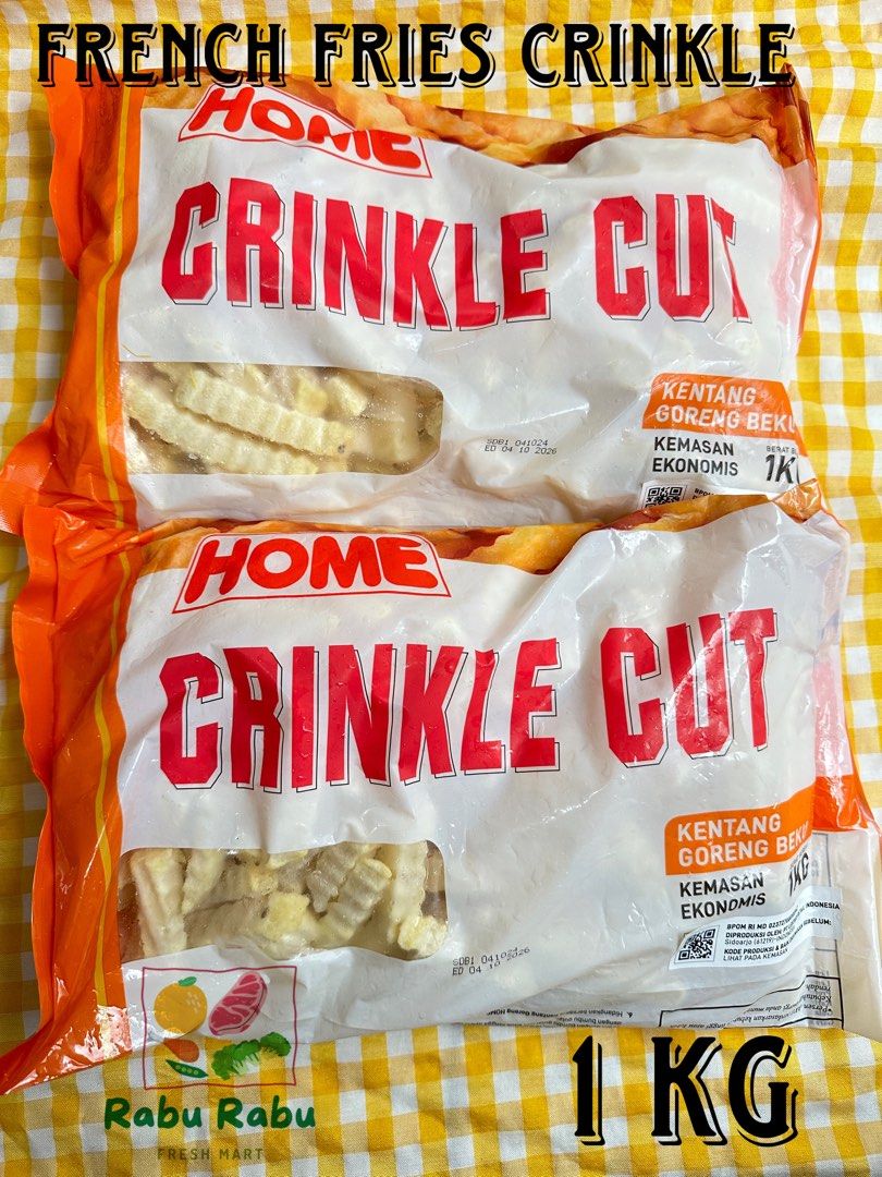 HOME Kentang Goreng French Fries crinkle cut goreng frozen potato 1 kg ...