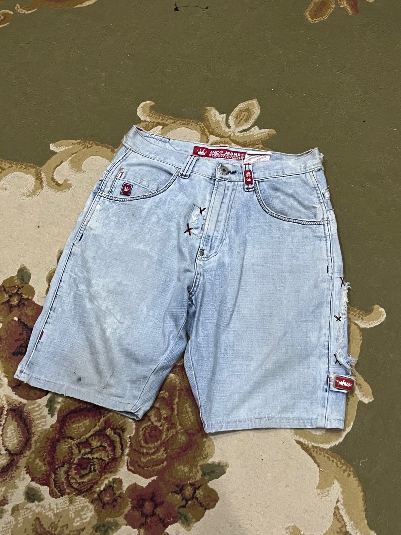 JNCO Skull Head Jorts, Men's Fashion, Bottoms, Shorts on Carousell