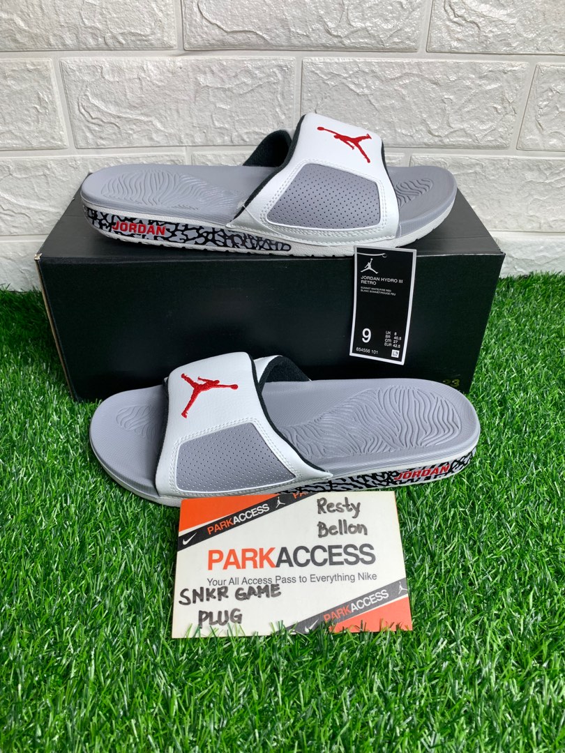 Jordan Hydro 3 Cement Grey, Men's Fashion, Footwear, Slippers & Slides ...