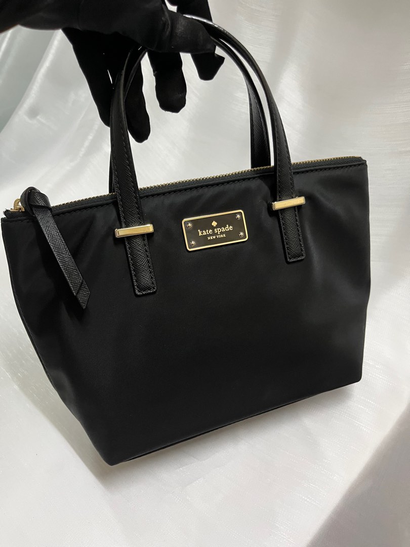 Kate Spade ♠️ Adalyn Wilson Road Mini Tote Black KS Nylon bag, Luxury ...