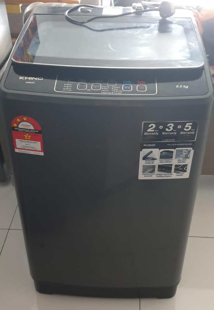 KHIND 8.0kg washing machine 550rm, TV & Home Appliances, Washing ...