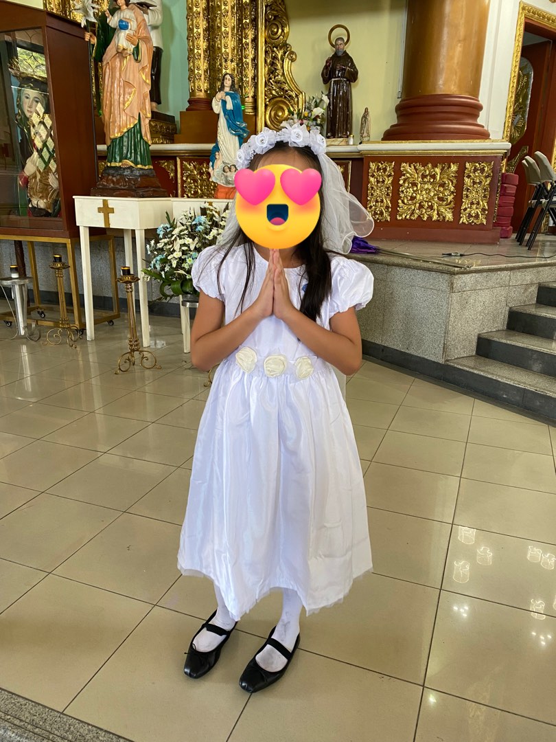 Periwinkle First Communion White Dress, Babies & Kids, Babies & Kids ...