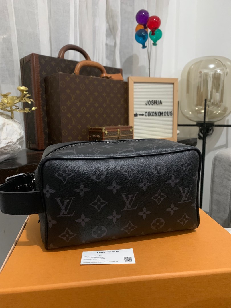 Louis Vuitton Locker Dopp Kit Eclipse Monogram, Luxury, Bags & Wallets ...