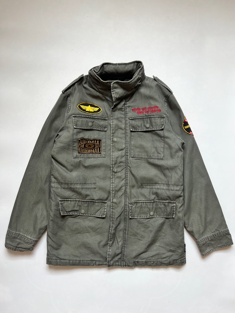 (M) Airwalk M65 Military Patches Jacket, Men's Fashion, Coats, Jackets ...