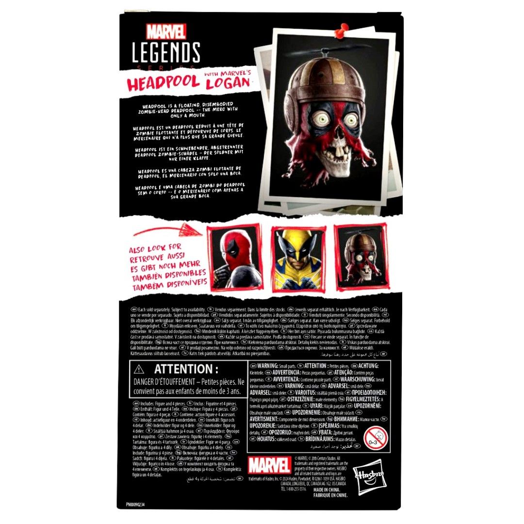 Marvel Legends X-Men Deadpool & Wolverine Movie Headpool With Logan ...
