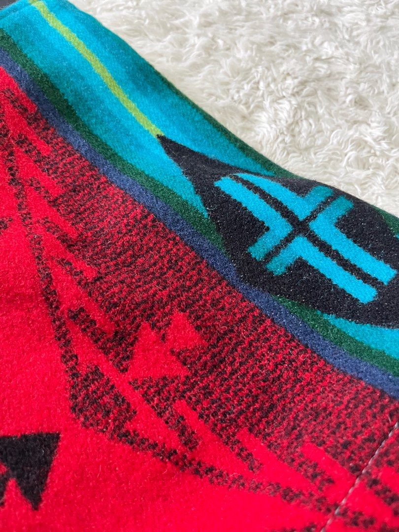 Tarboo Navajo Aztec Chimayo Pendleton Design Large Leather Tote Bag ...