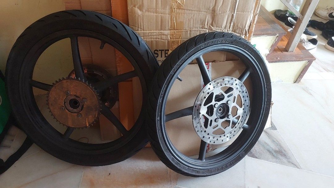 rim enkei sp522 hub custom pnp y15, Auto Accessories on Carousell