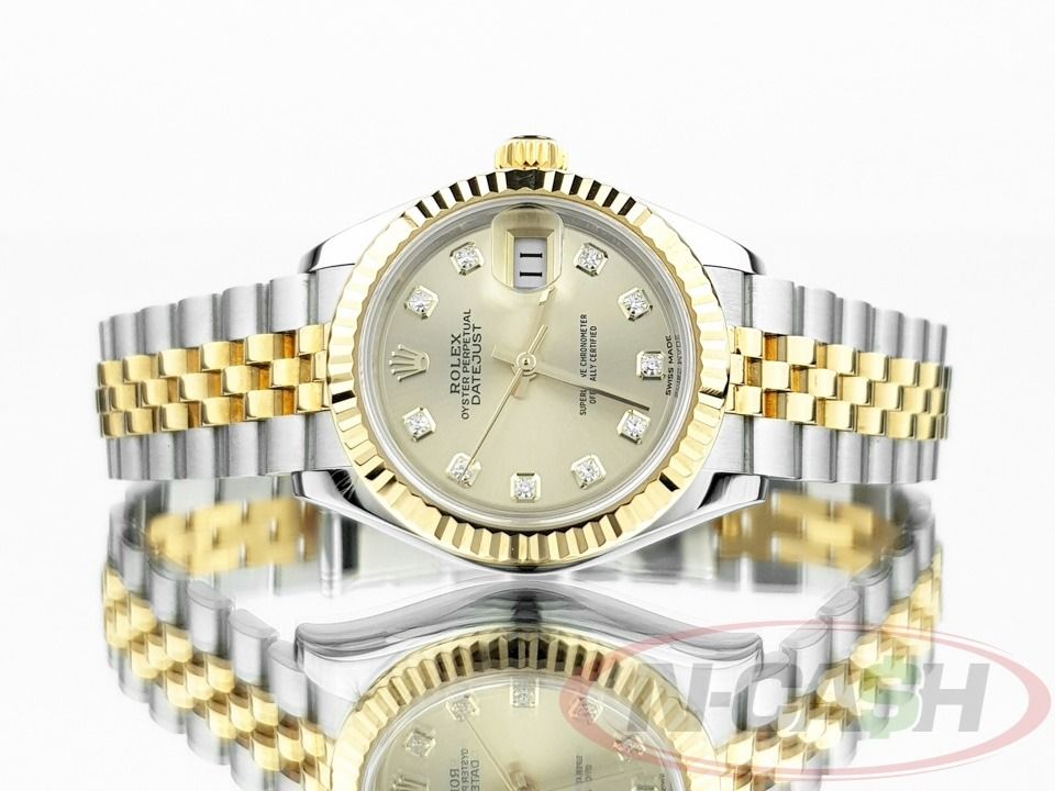 Rolex Datejust Two-tone Diamond Champagne Dial 28mm, Luxury, Watches on ...