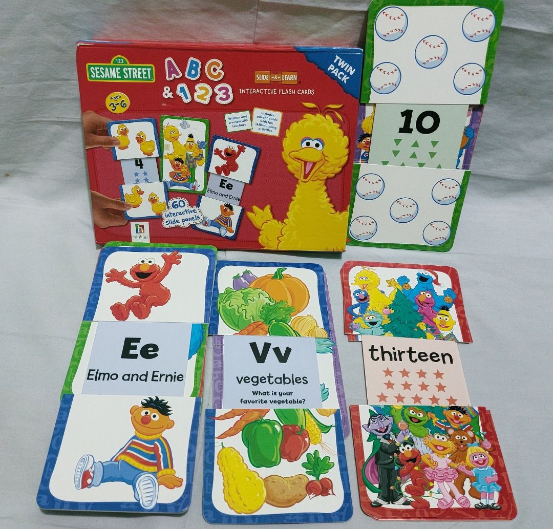 Sesame Street ABC + 123 Slide and Learn Interactive Flash Card ( Twin ...