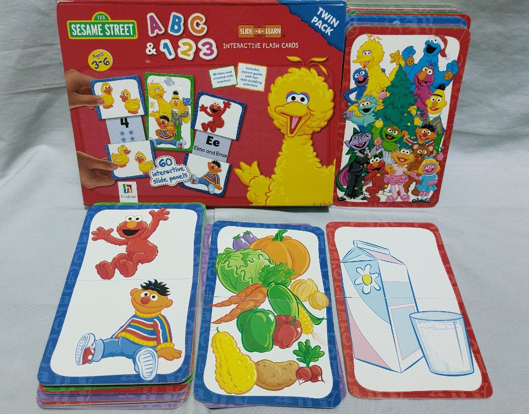 Sesame Street ABC + 123 Slide and Learn Interactive Flash Card ( Twin ...