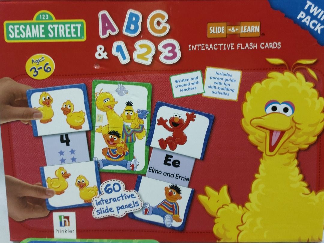 Sesame Street ABC + 123 Slide and Learn Interactive Flash Card ( Twin ...