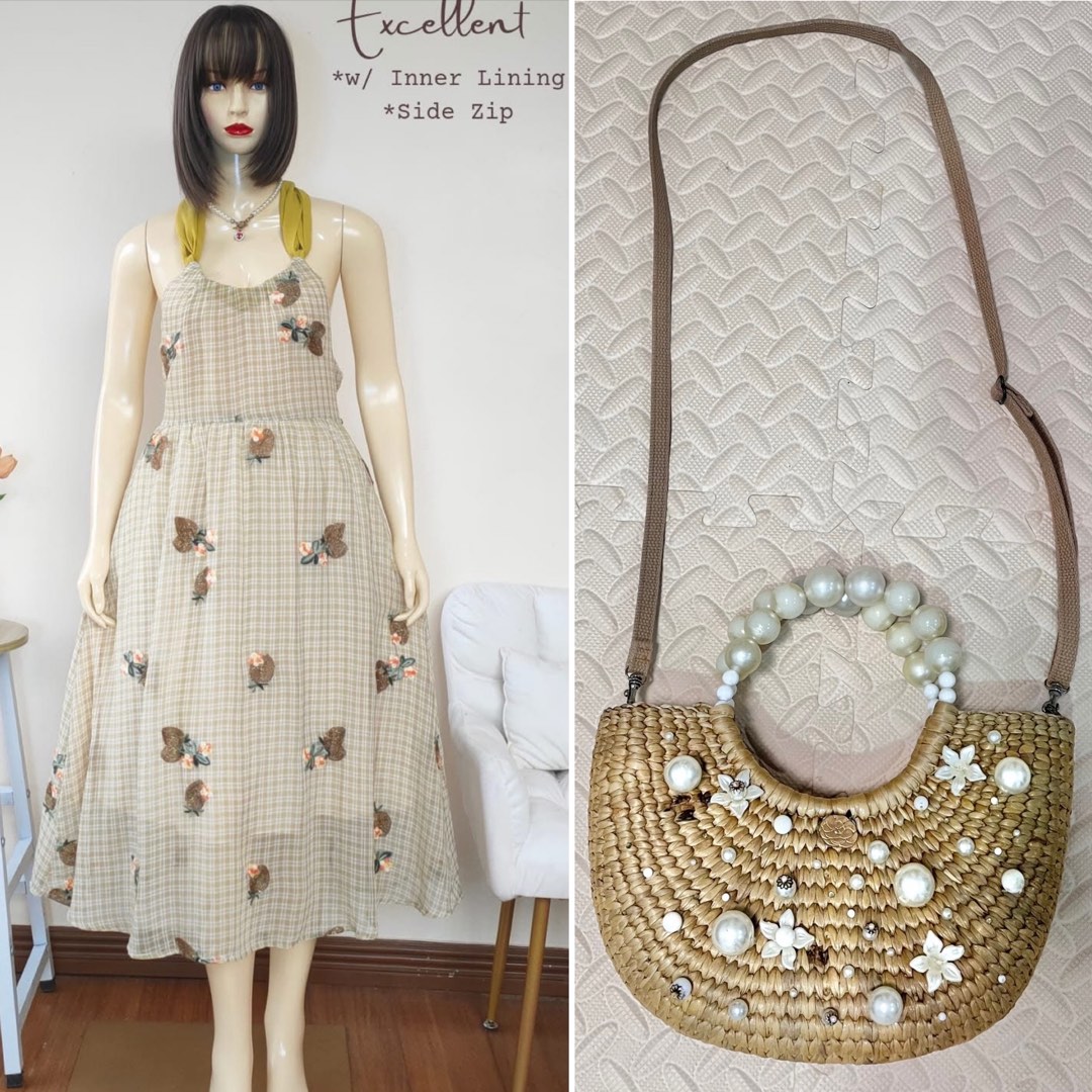 SET Korean Maxi Midi Dress with Bag not zara, Women's Fashion, Dresses ...