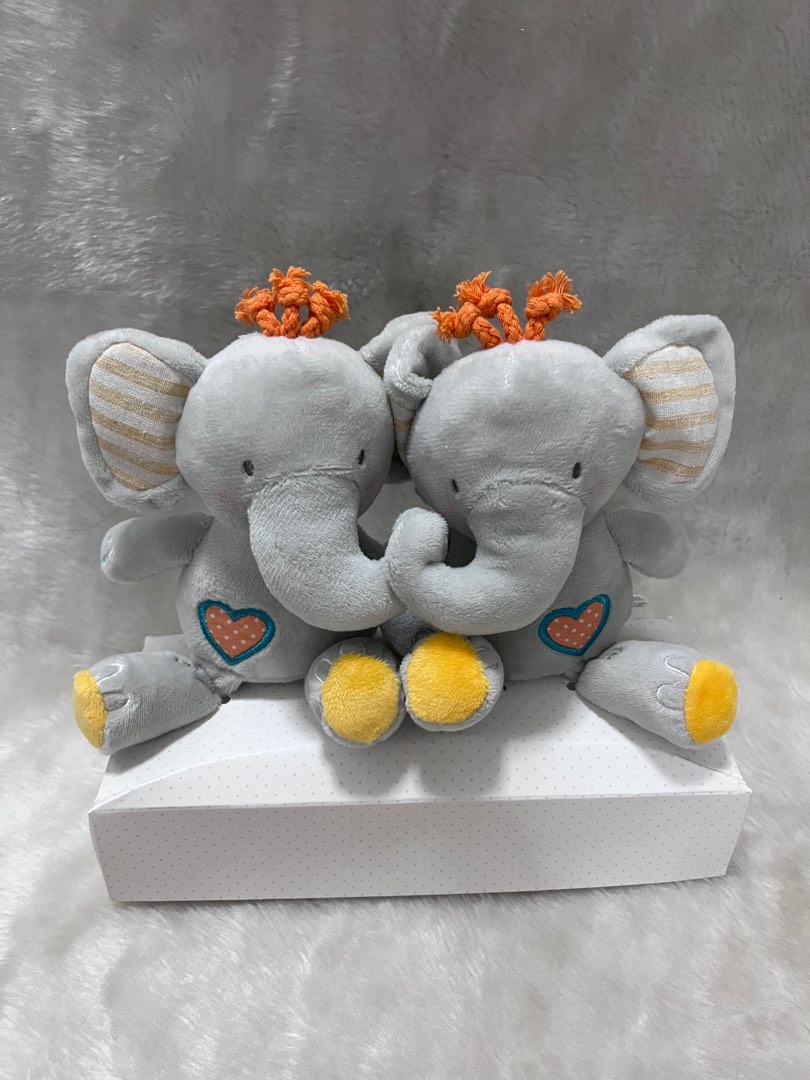 Twins Elephant Plush Toy, Hobbies & Toys, Toys & Games on Carousell