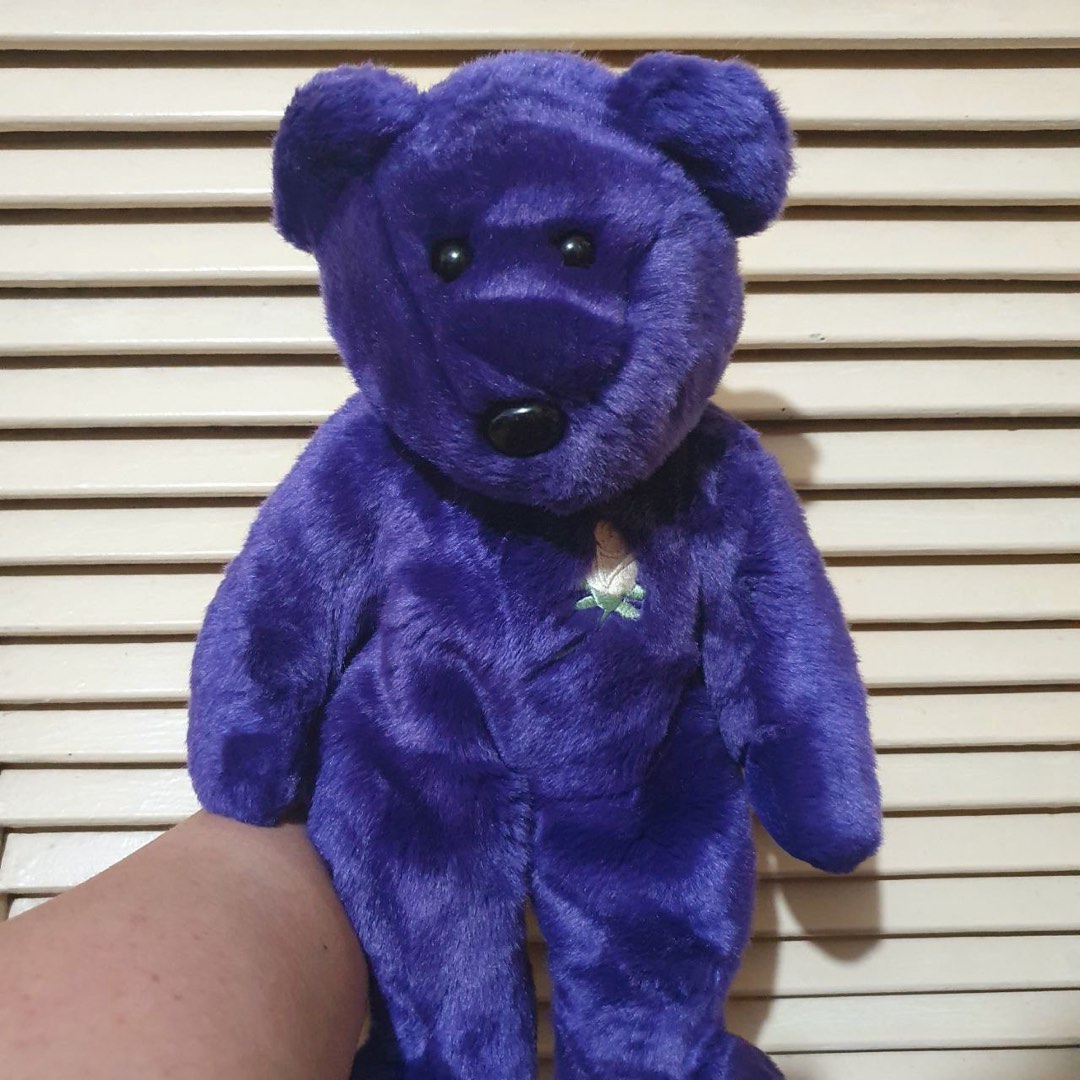 TY Bear Princess Diana Beanie Baby Purple Stuffed Plush Toy, Hobbies ...