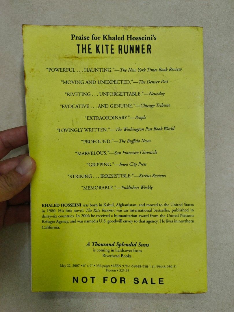 [Used] [Uncorrected Manuscript] A Thousand Splendid Suns by Khaled ...