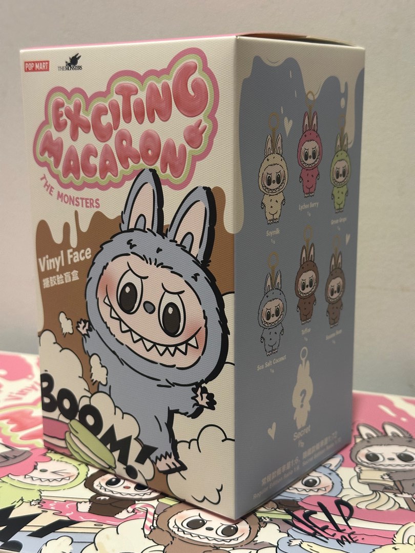 V1 Labubu Sesame ( Grey ), Hobbies & Toys, Toys & Games on Carousell