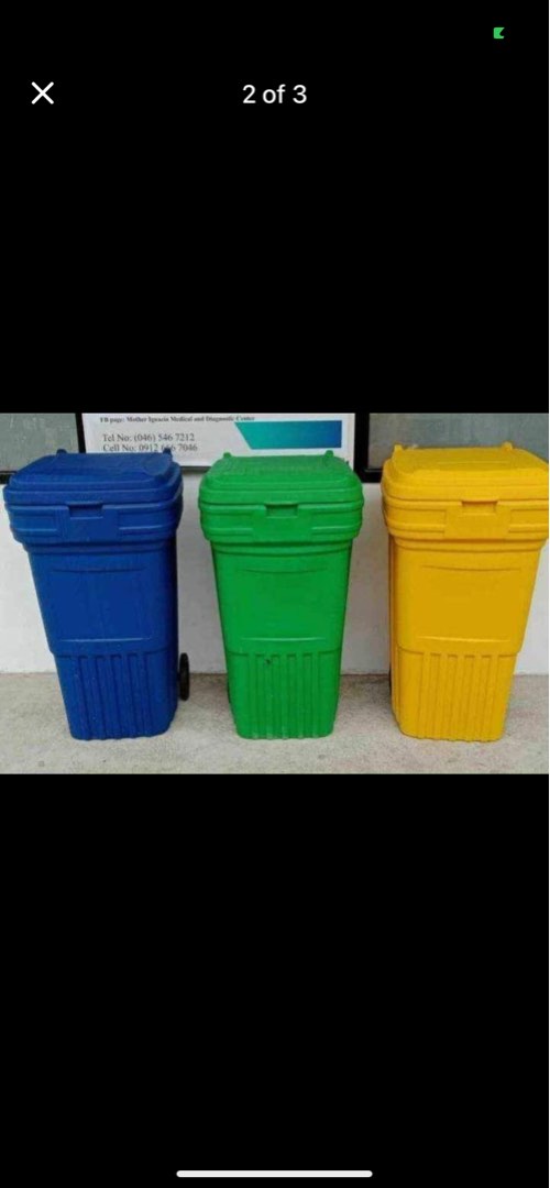 150L Trash bin with wheels, Furniture & Home Living, Home Improvement ...