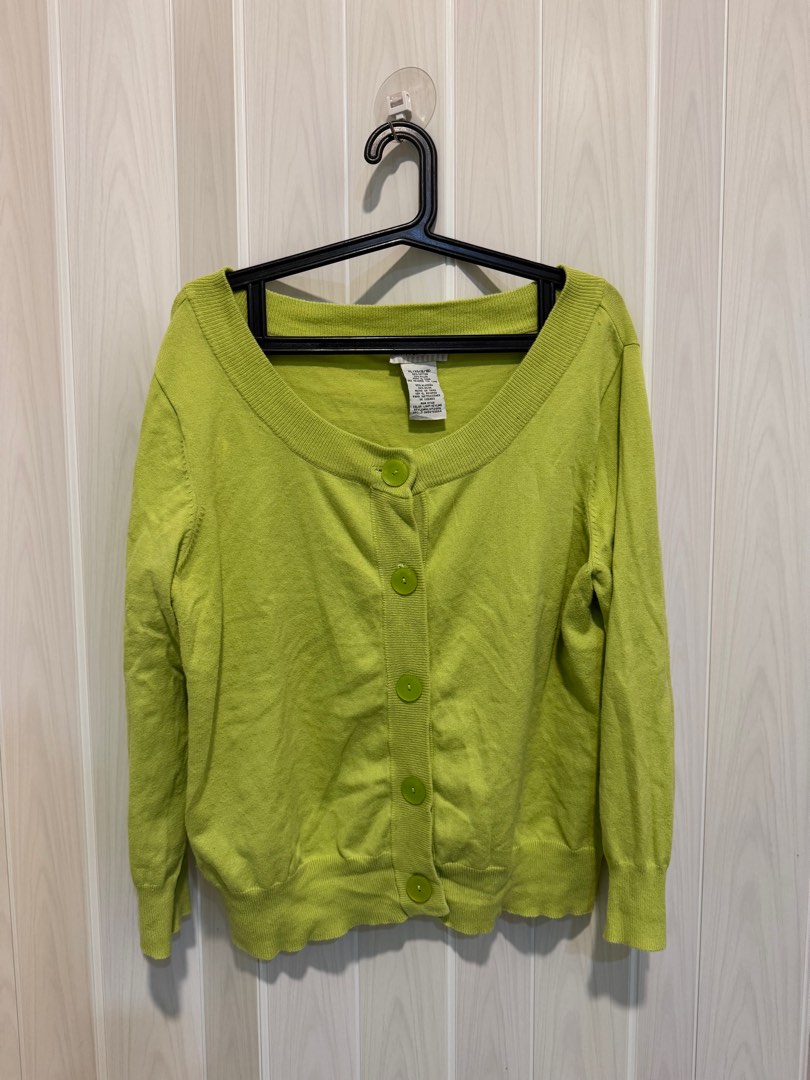 Apple Green Cardigan, Women's Fashion, Tops, Longsleeves on Carousell