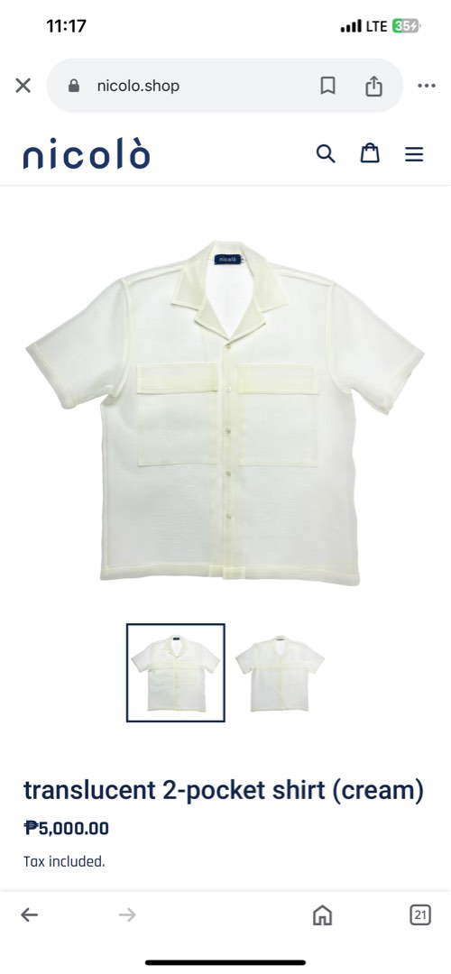 Barong Type Translucent 2-Pocket Shirt, Men's Fashion, Tops & Sets ...