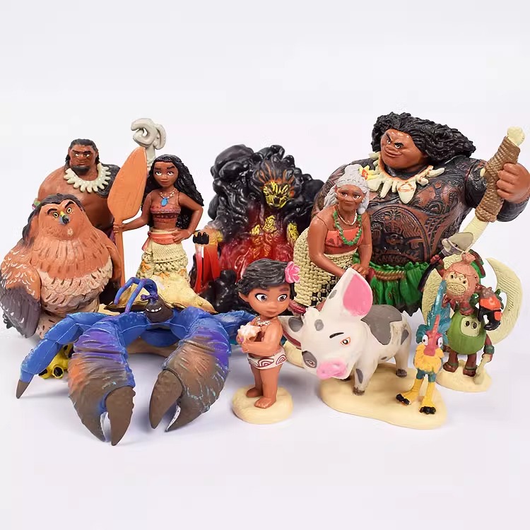 Chief Tui, Moana, Hei Hei the Rooster, Maui 10pcs American animated ...