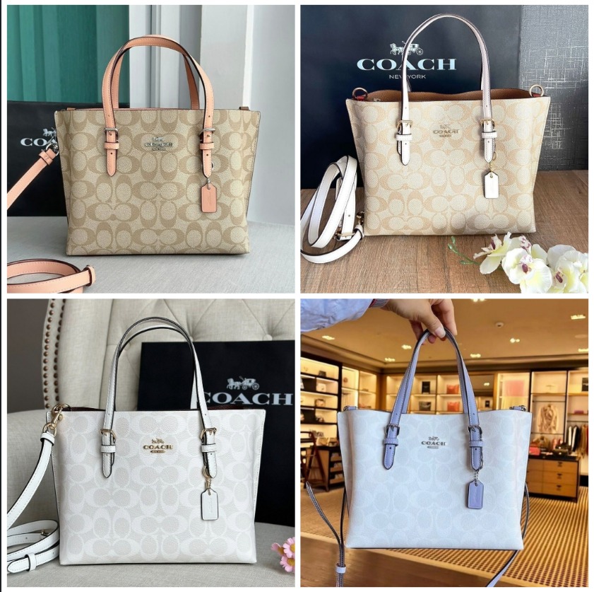 Coach C4250 Mollie Tote 25 in Signature Coated Canvas and Leather with ...