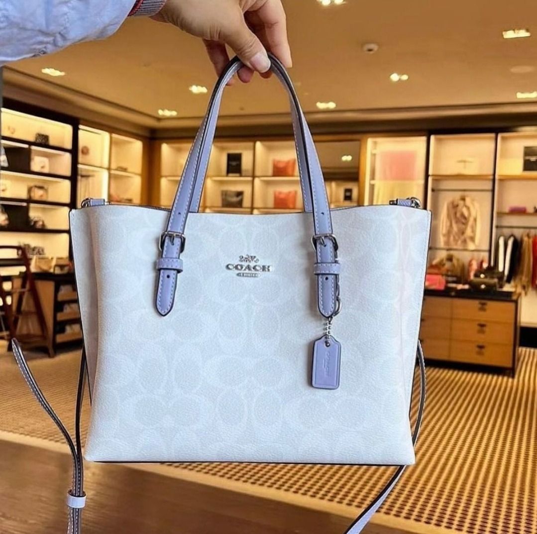 Coach C4250 Mollie Tote 25 in Signature Coated Canvas and Leather with ...
