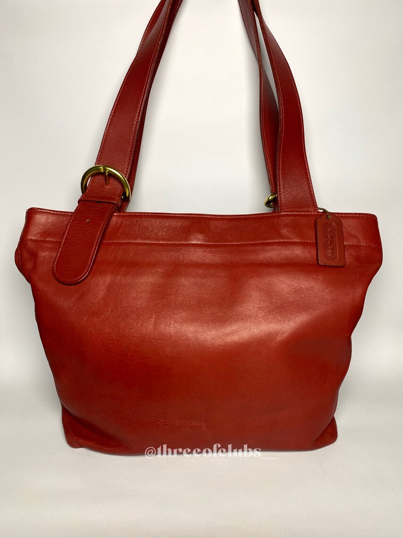 Coach Vintage Red Leather Large Waverly Tote Bag, Luxury, Bags ...