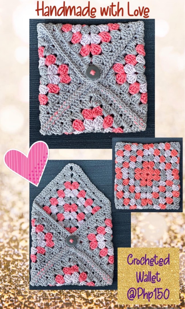 Crocheted Wallet, Women's Fashion, Bags & Wallets, Wallets & Card ...