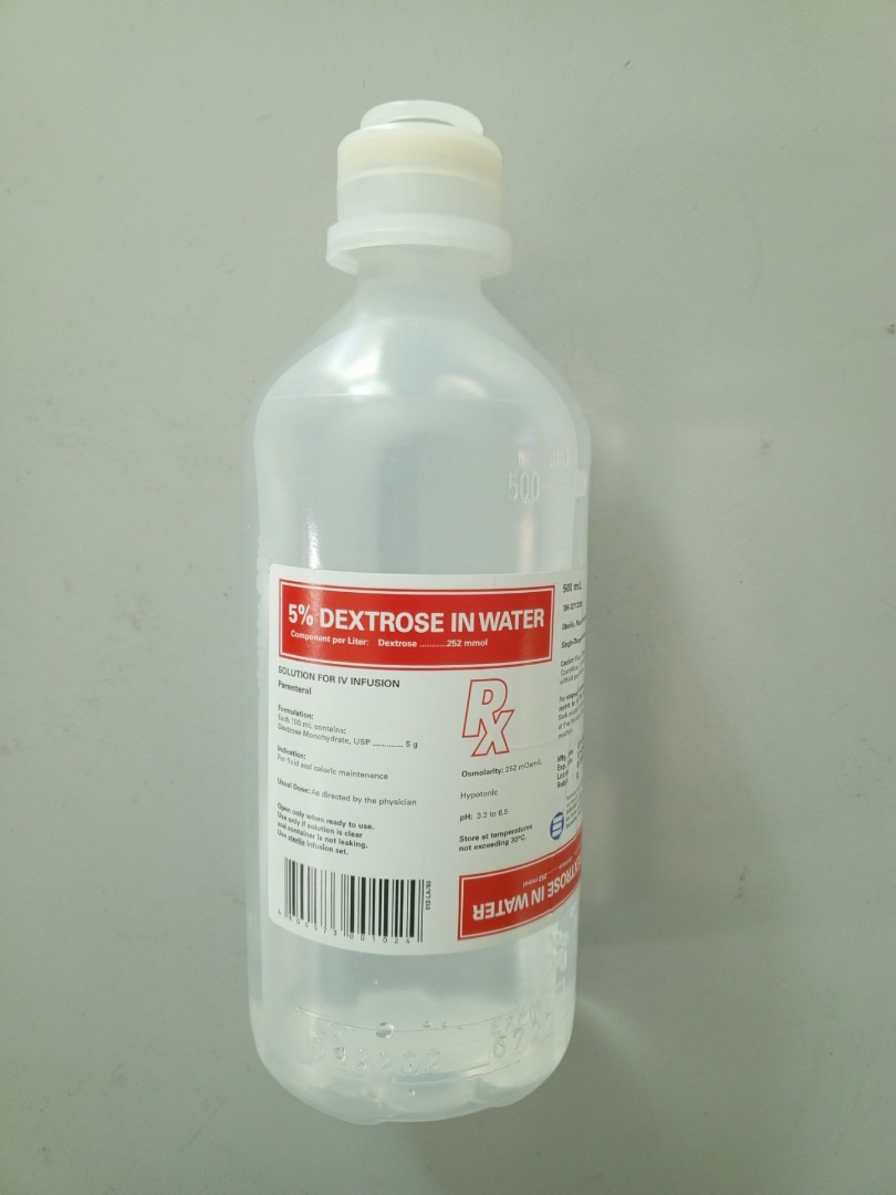 EUROMED -D5 WATER (5% DEXTROSE IN WATER) 500ML, Health & Nutrition, Medical Supplies & Tools on ...