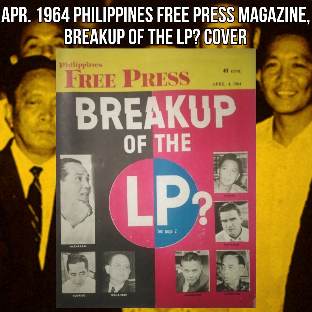 (EXTREMELY RARE) Apr. 1964 Phil. Free Press Magazine, Breakup of the LP ...