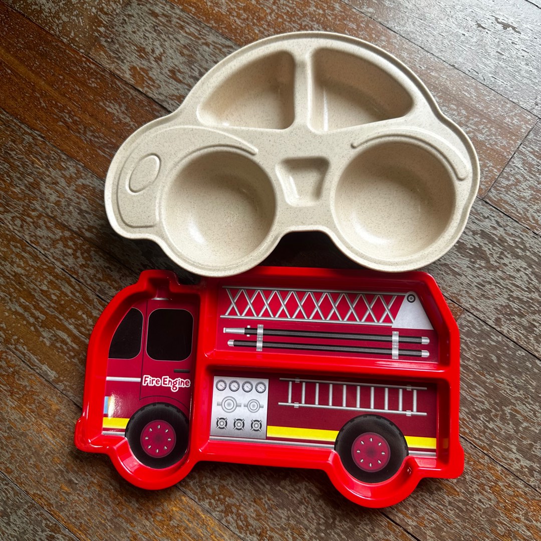 Fire Engine Fire Truck Baby Children Kids Toddler Plate Bowl Divider ...
