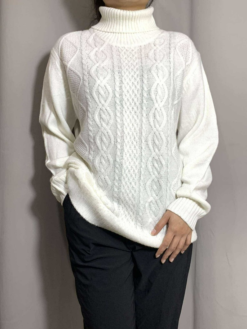 GU MEN'S CABLE TURTLENECK SWEATER, Men's Fashion, Coats, Jackets and ...