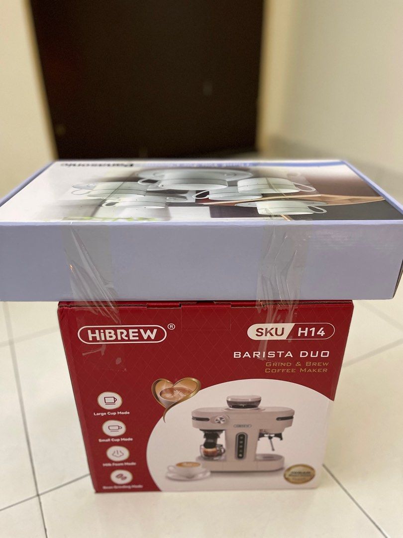 HiBREW 20 Bar Semi Automatic Espresso Coffee Maker With Grinder Bean For Cappuccino and Latte ...