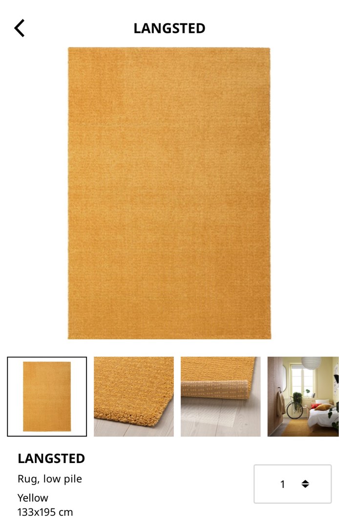Ikea rug/carpet: Langsted, Furniture & Home Living, Home Decor, Carpets ...
