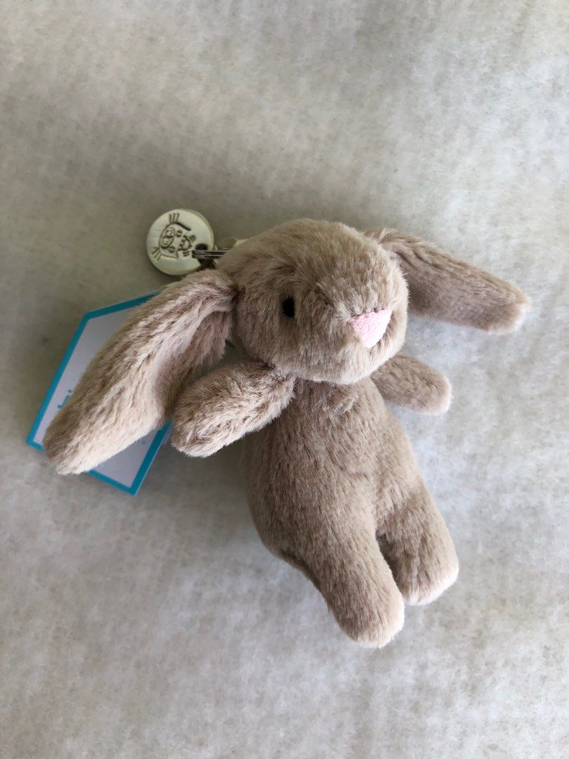 Jellycat bashful beige bunny bag charm, Hobbies & Toys, Toys & Games on Carousell