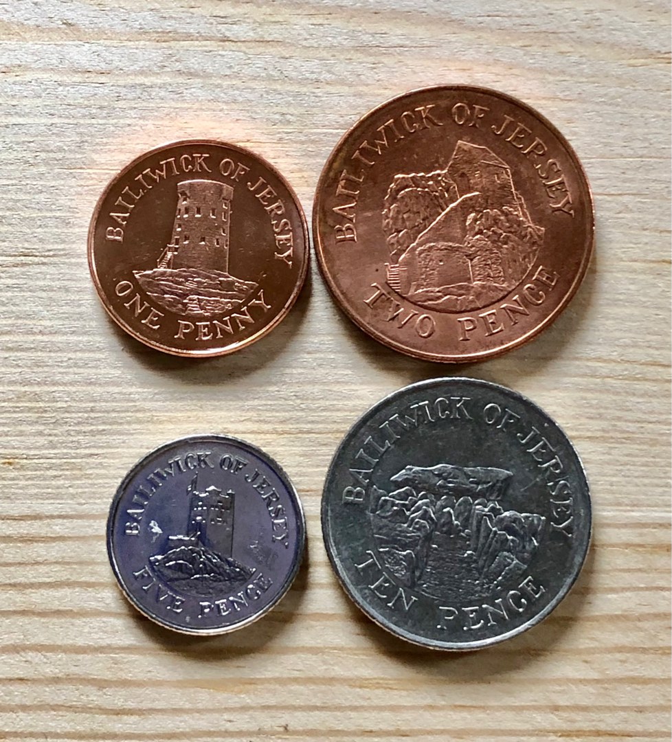 Jersey Coins ( 1 Penny, 2 Pence, 5 Pence, 10 Pence / Ballwick of Jersey ...