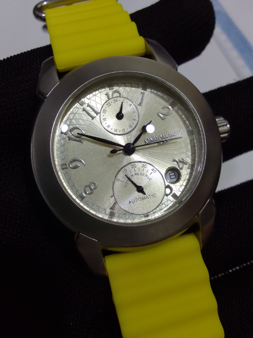 Kansai Yamamoto Automatic Watch with Power Reserve Indicator + 24-hour ...