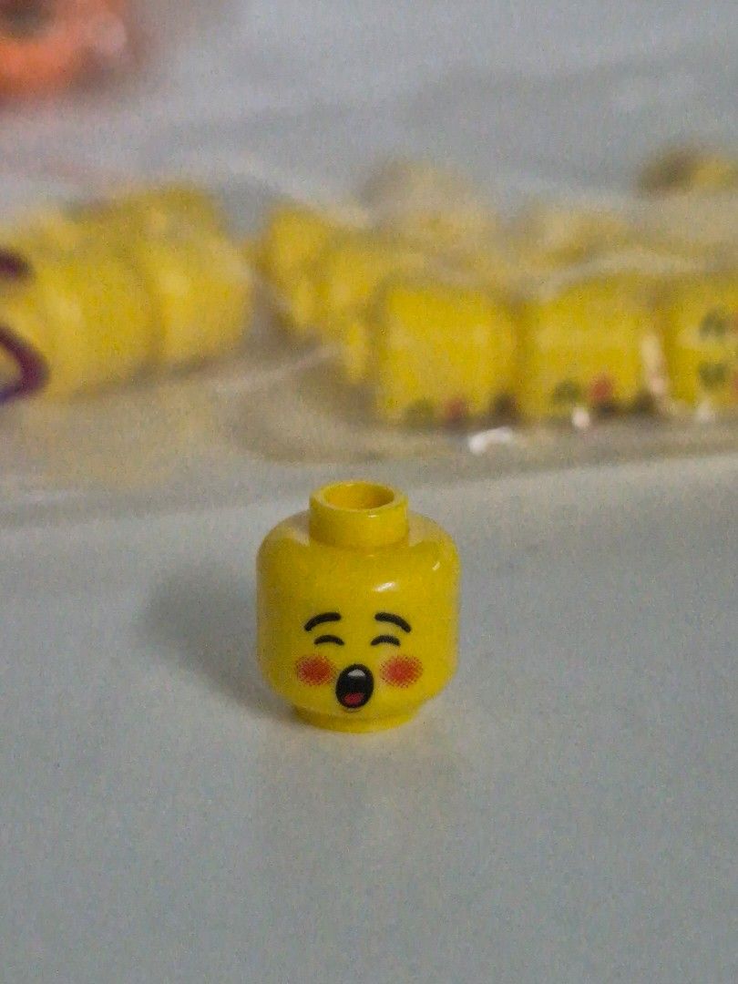 LEGO Minifig, Head Rosy Cheeks, Open Mouth, Black Eyebrows Pattern ...