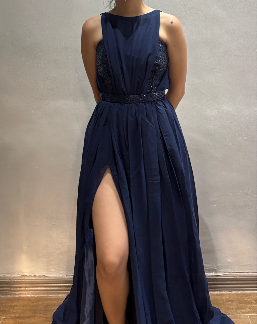 Midnight Blue Formal Gown, Women's Fashion, Dresses & Sets, Evening ...