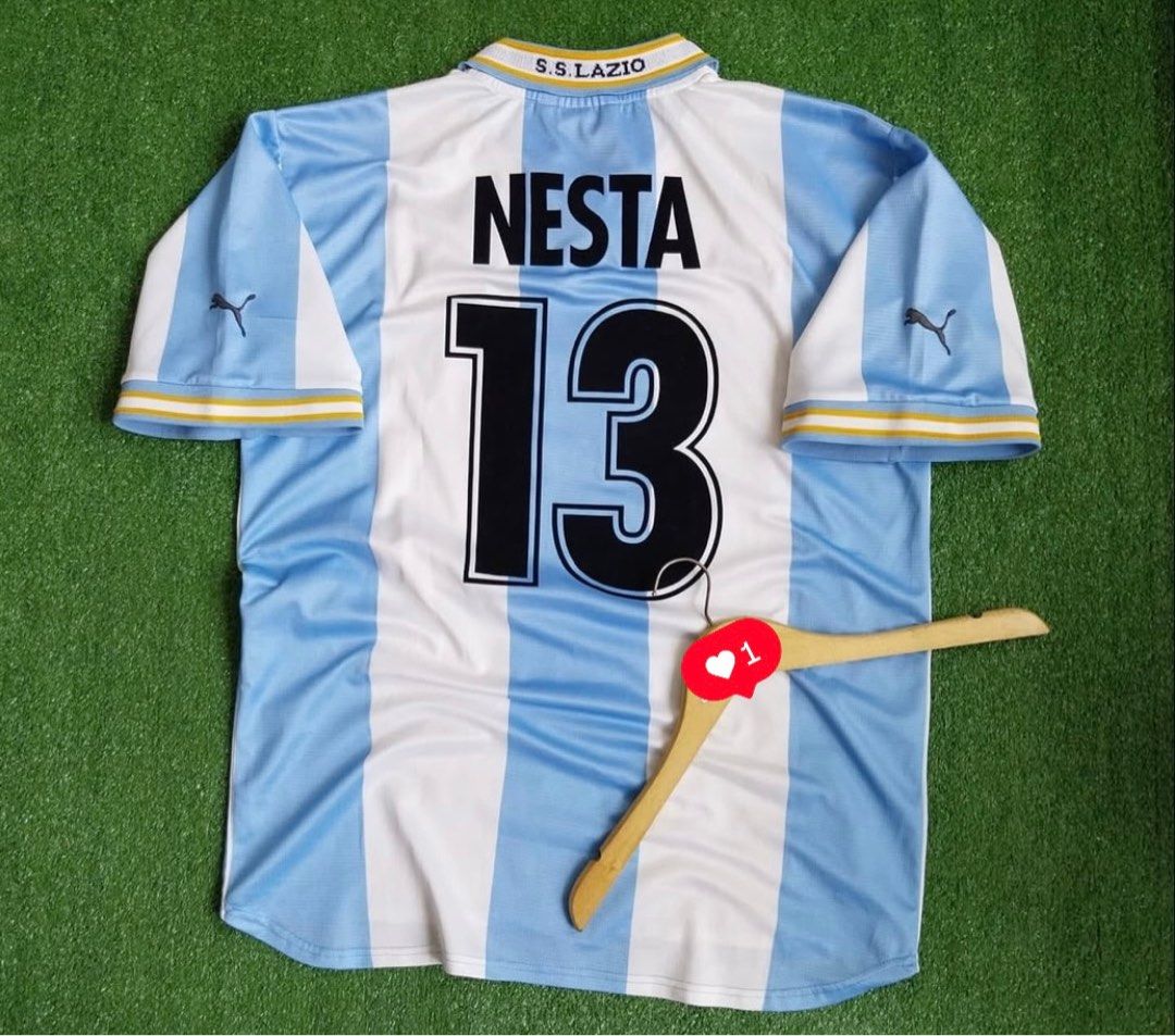 Nesta #13 SS Lazio Home Jersey UEFA Super Cup 1999 Original Authentic ...