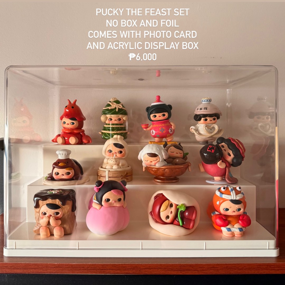 Pop Mart Pucky The Feast Set with Acrylic Display Case, Hobbies & Toys ...